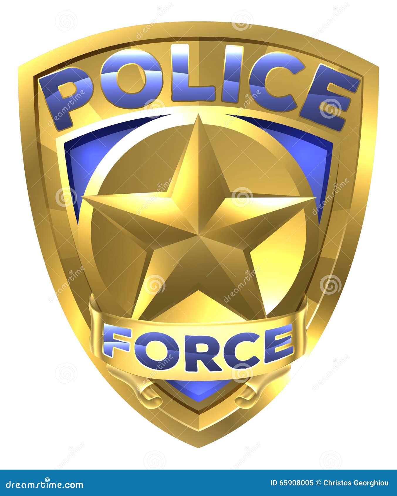 Insigne D'or De Force De Police Illustration de Vecteur - Illustration ...