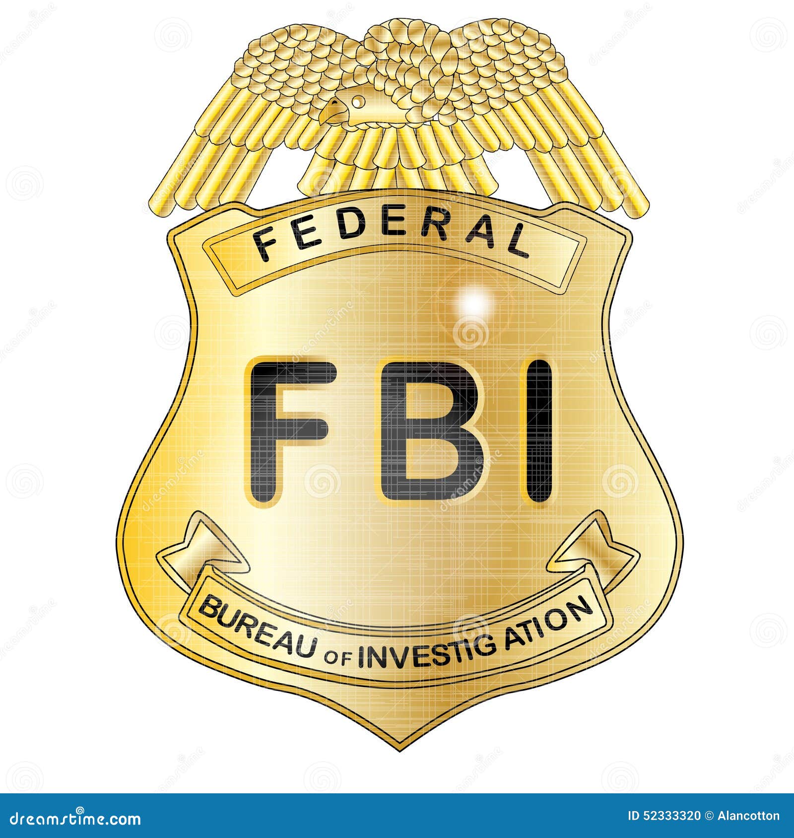 Insigne de FBI illustration stock. Illustration du métal - 52333320