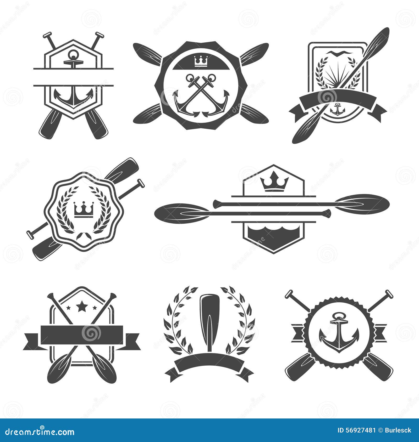 Insignes De Logo Et De Palette D'aviron Illustration de Vecteur ...