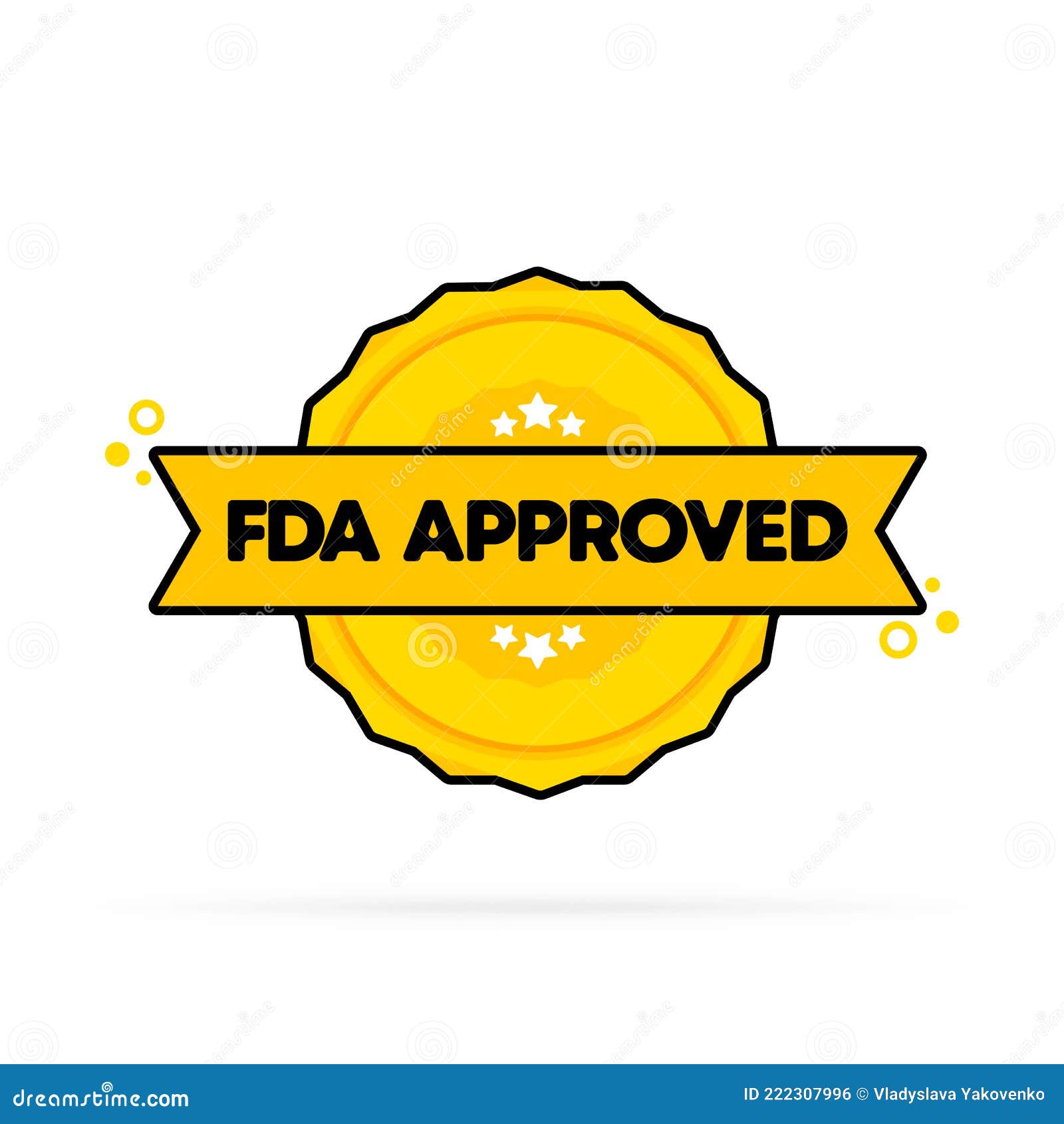 Insignia Aprobada Por Fda Vector Icono De Sello Aprobado Por Fda
