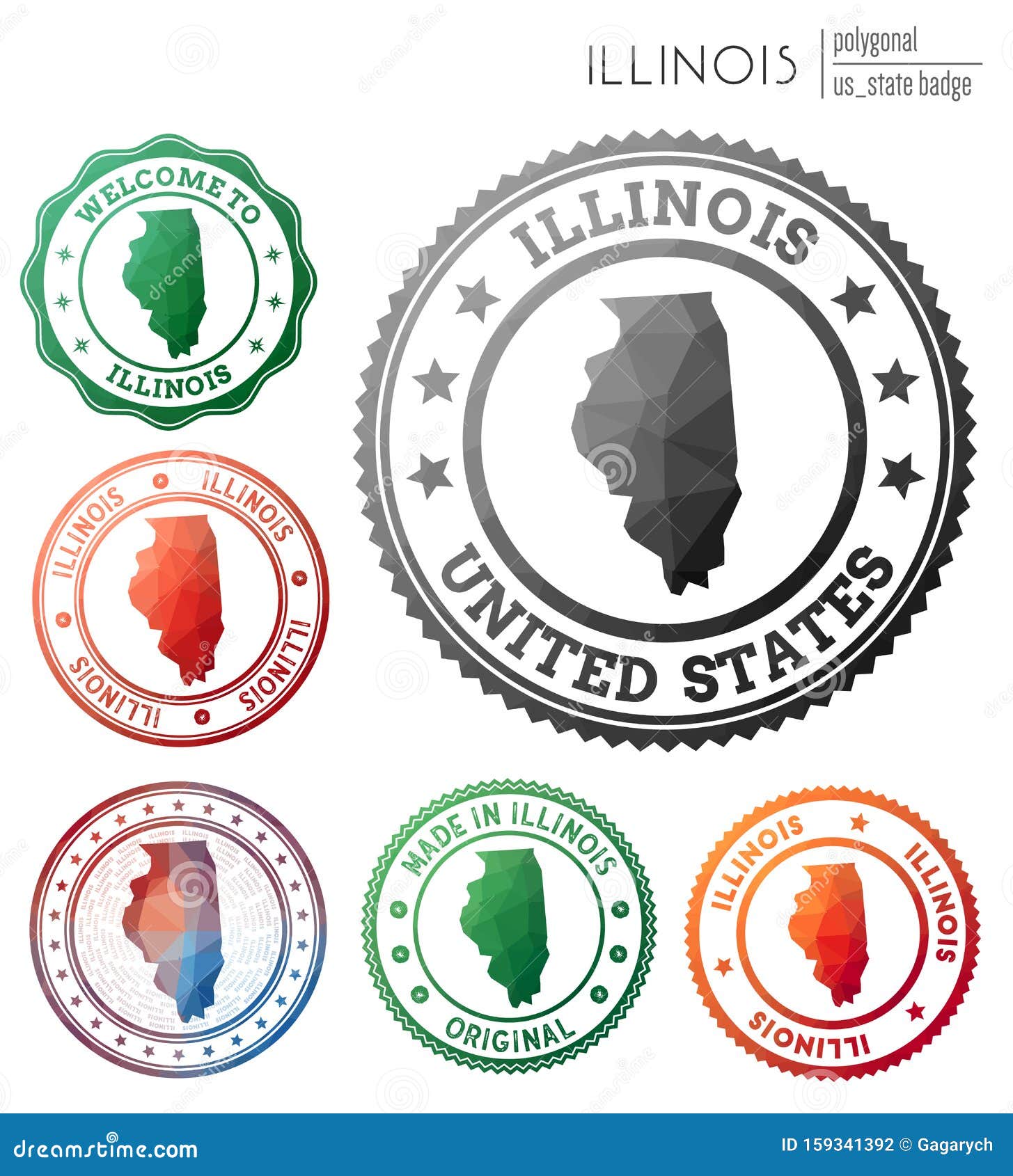Insignia de Illinois ilustración del vector. Ilustración de multicolor ...