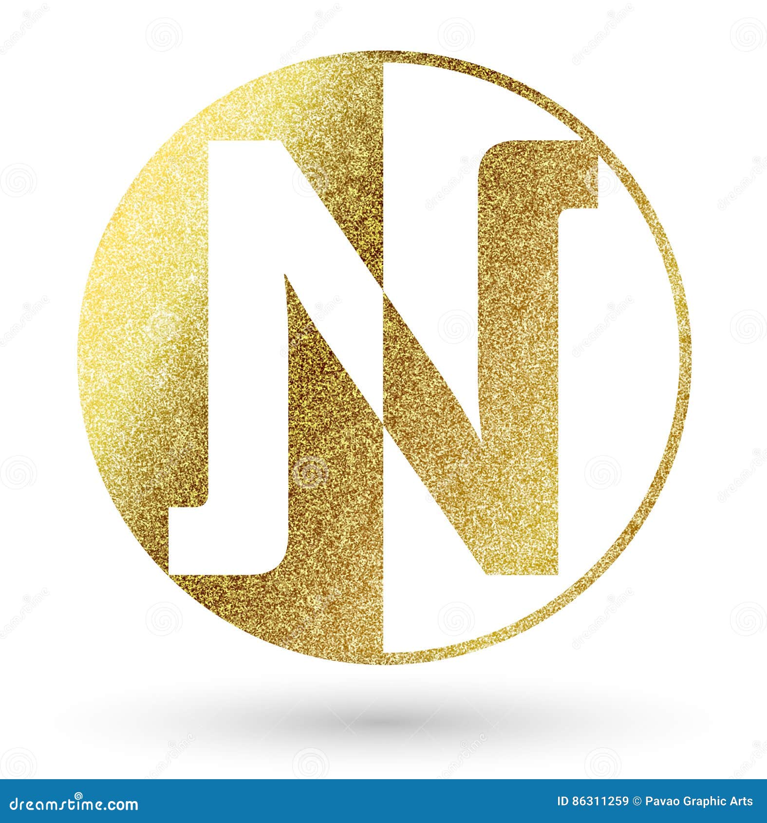 Insignia de la letra N ilustración del vector. Ilustración de fuente ...