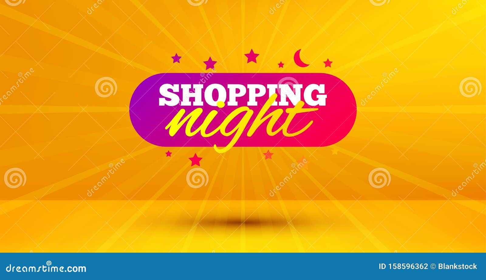 Insignia De La Noche De Compras. Forma De Banner De Descuento. Vector ...