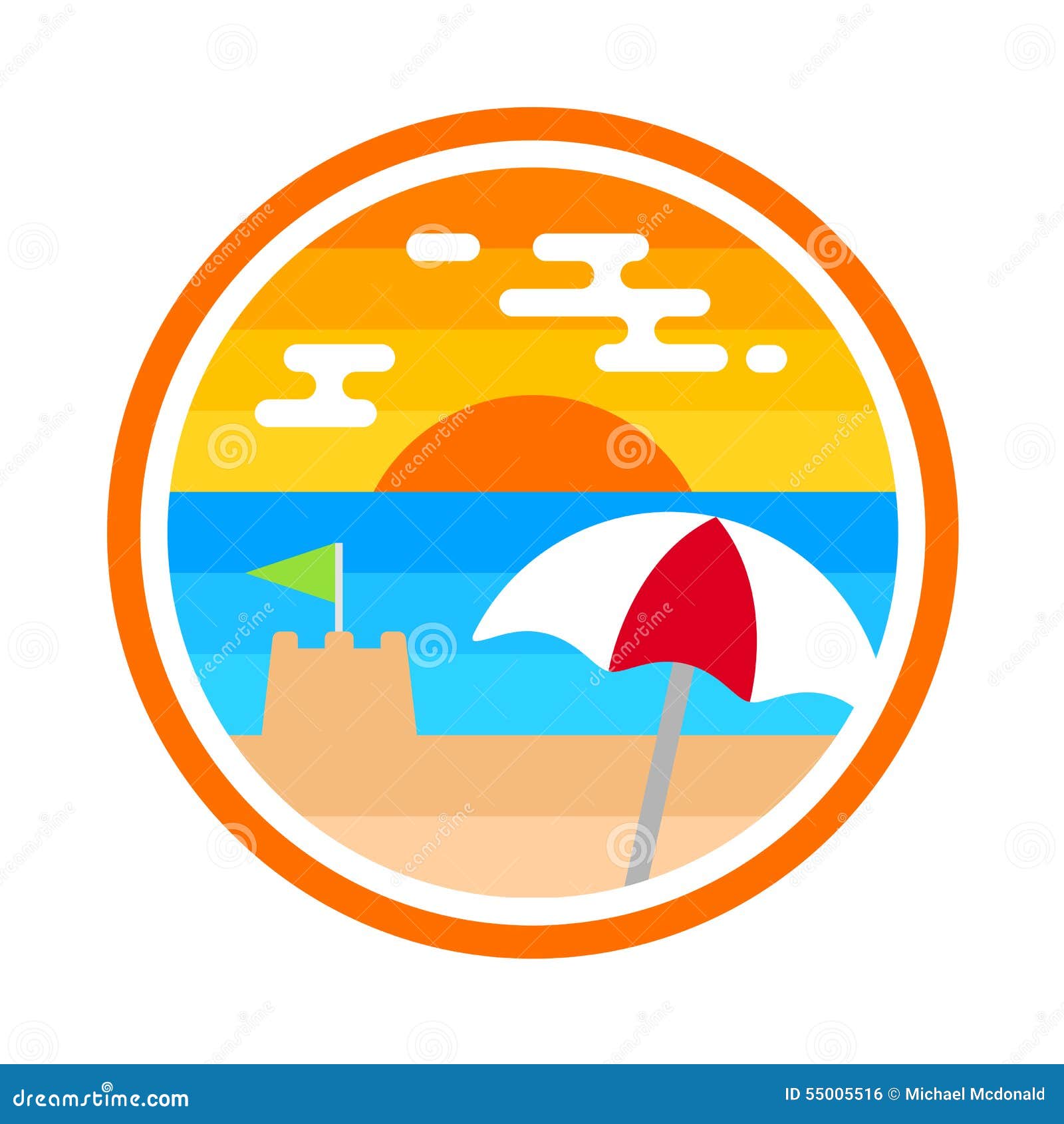 Insignia de la playa ilustración del vector. Ilustración de exterior ...