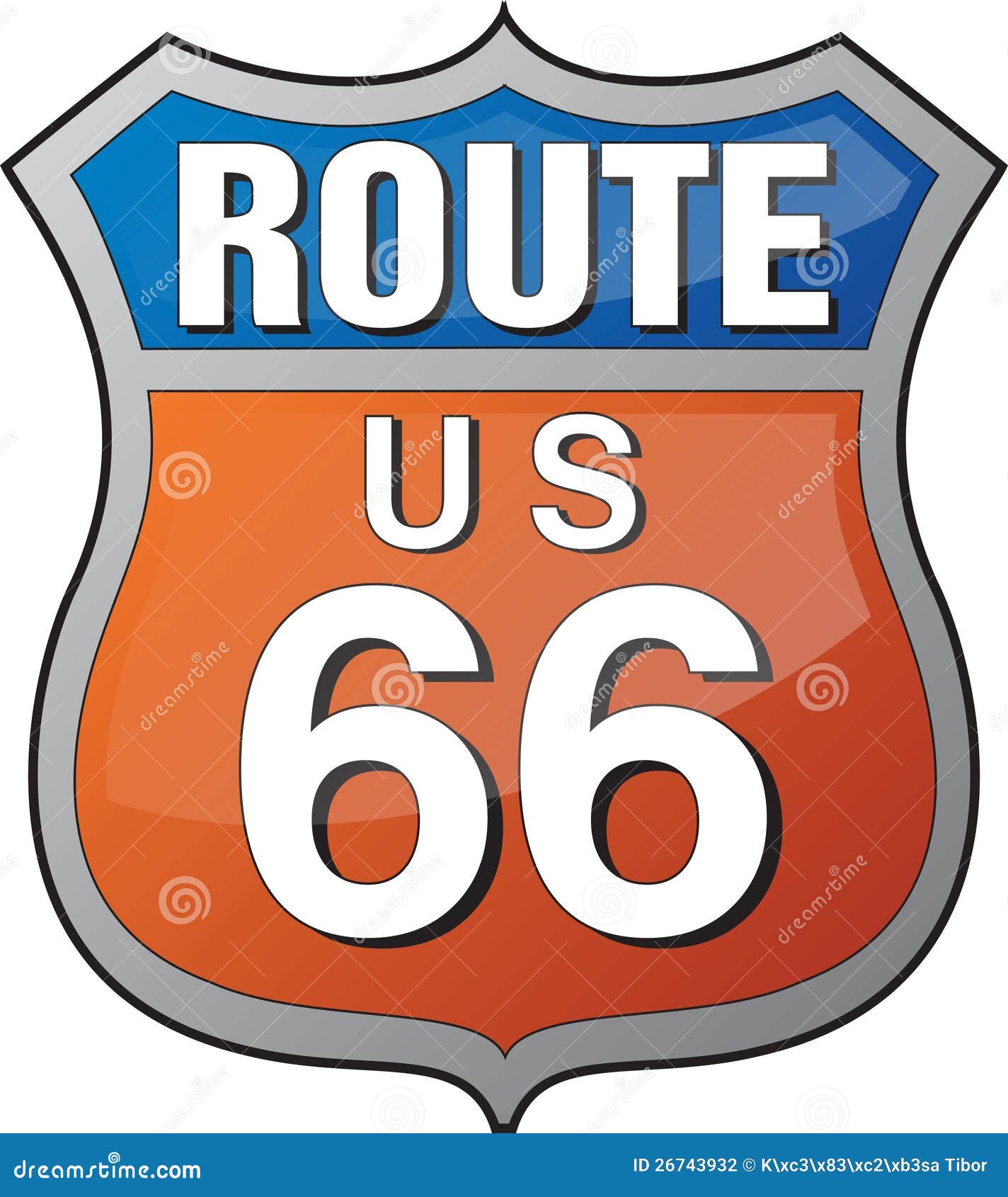 Insignia de la ruta 66 ilustración del vector. Ilustración de ...