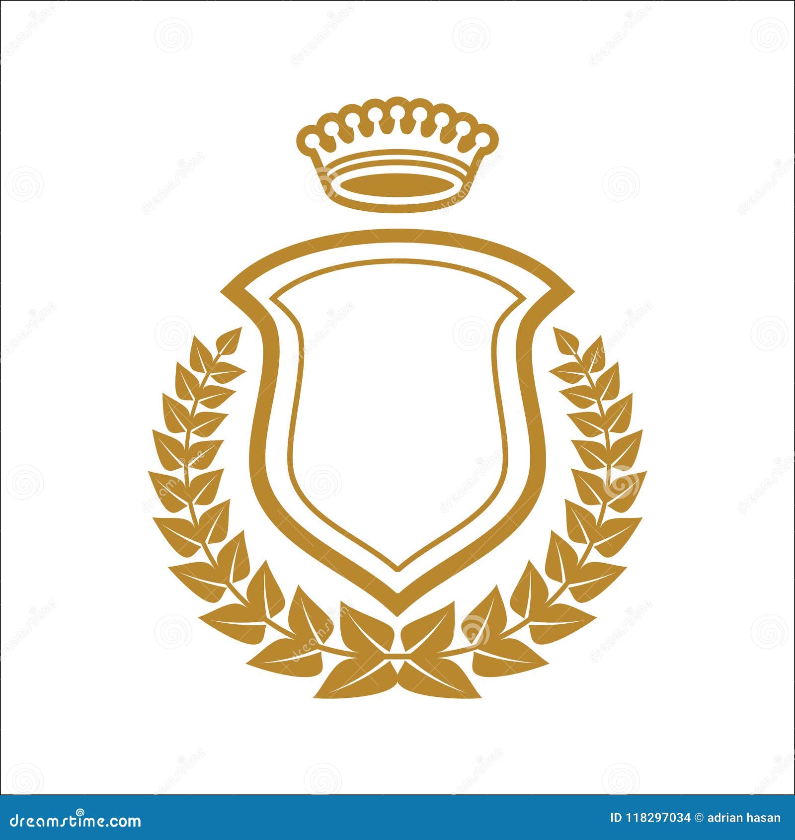 Insignia Logo Emblem Half Wreath Con El Escudo Ilustración del Vector ...