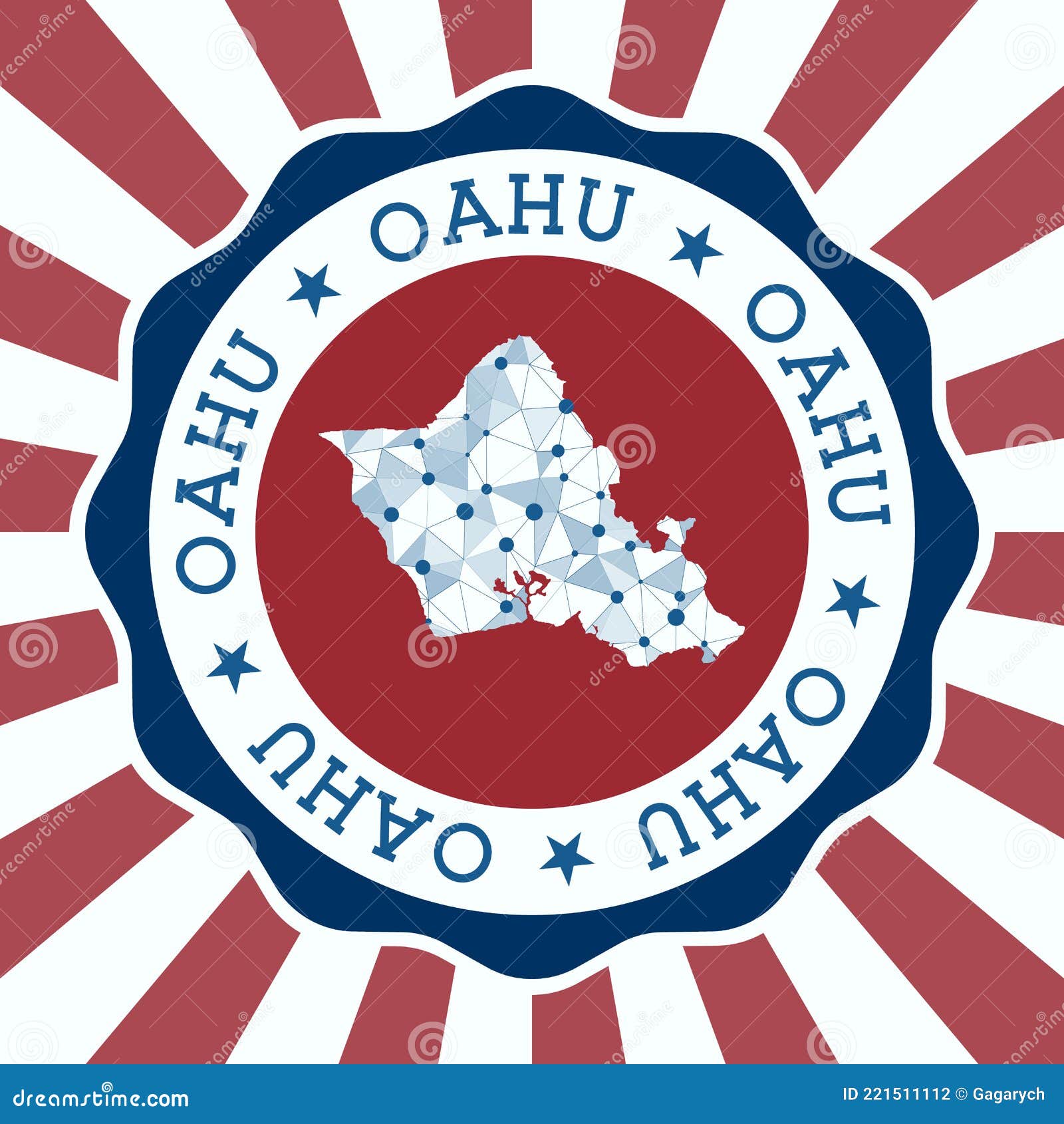 Insignia oahu. ilustración del vector. Ilustración de moderno - 221511112