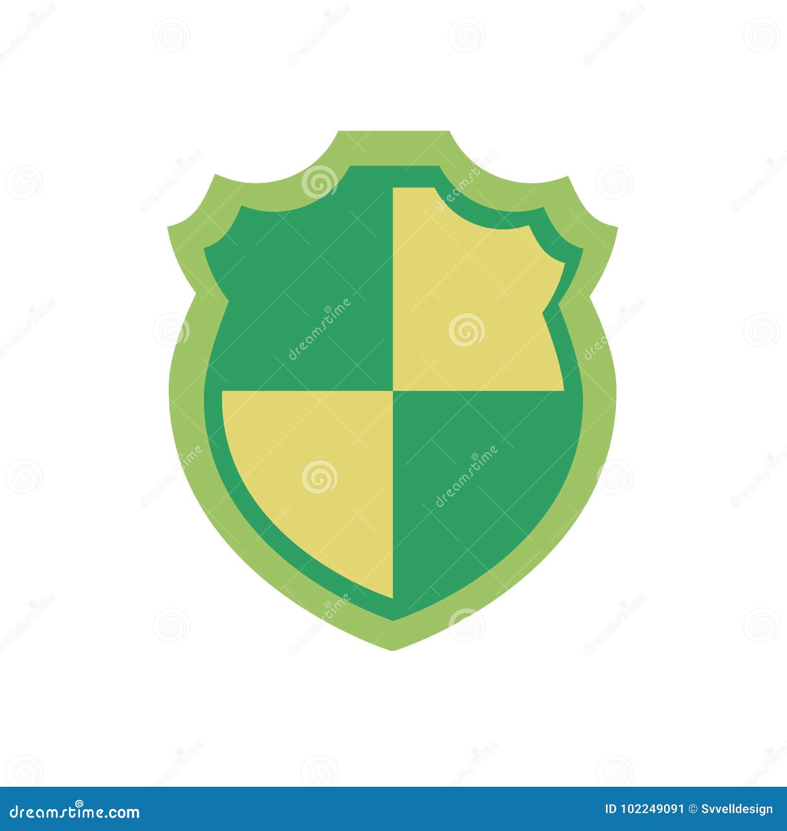 Insignia Sana Verde Del Escudo Ilustración del Vector - Ilustración de ...