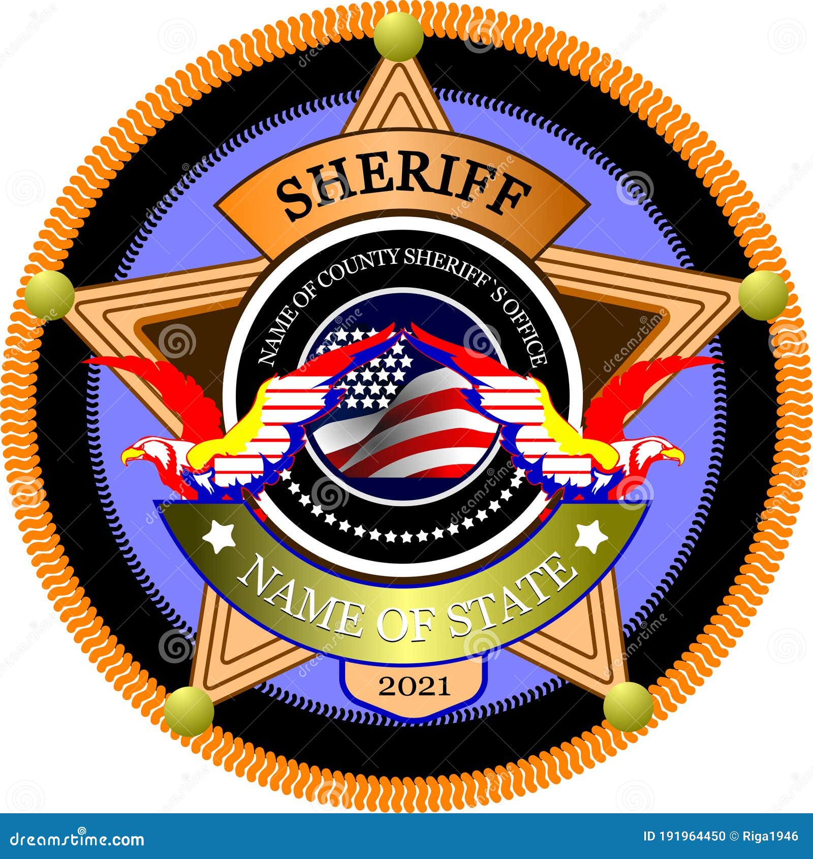 Insignia sheriffs ilustración del vector. Ilustración de americano ...