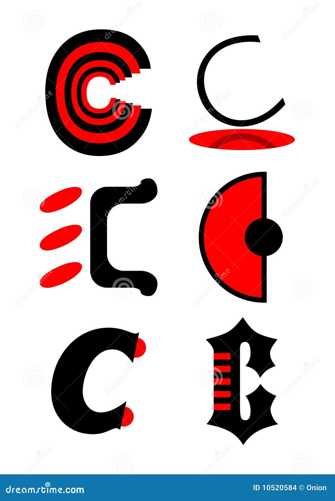 Insignias E Iconos Del Alfabeto C Del Vector Ilustración del Vector ...