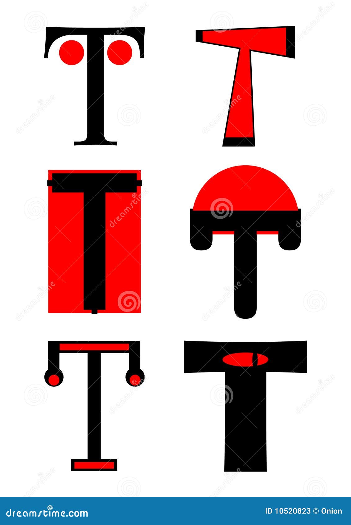 Insignias E Iconos Del Alfabeto T Del Vector Ilustración del Vector ...