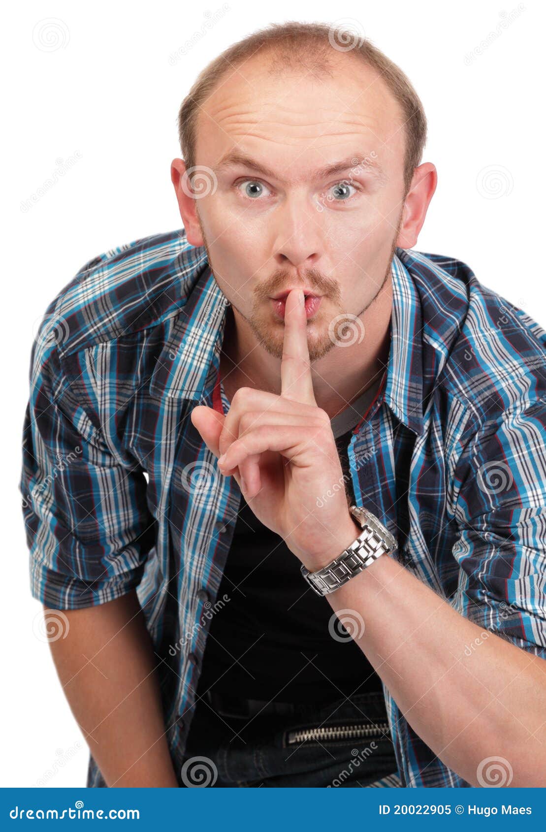 Insisting Hushing Man Portrait Stock Image - Image of insisting ...