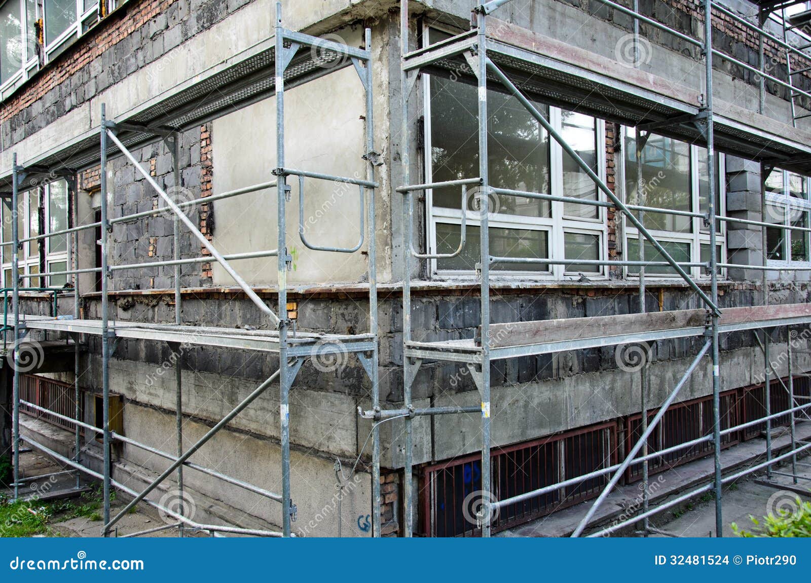 Insolating a Building with Styrofoam Stock Photo - Image of white ...