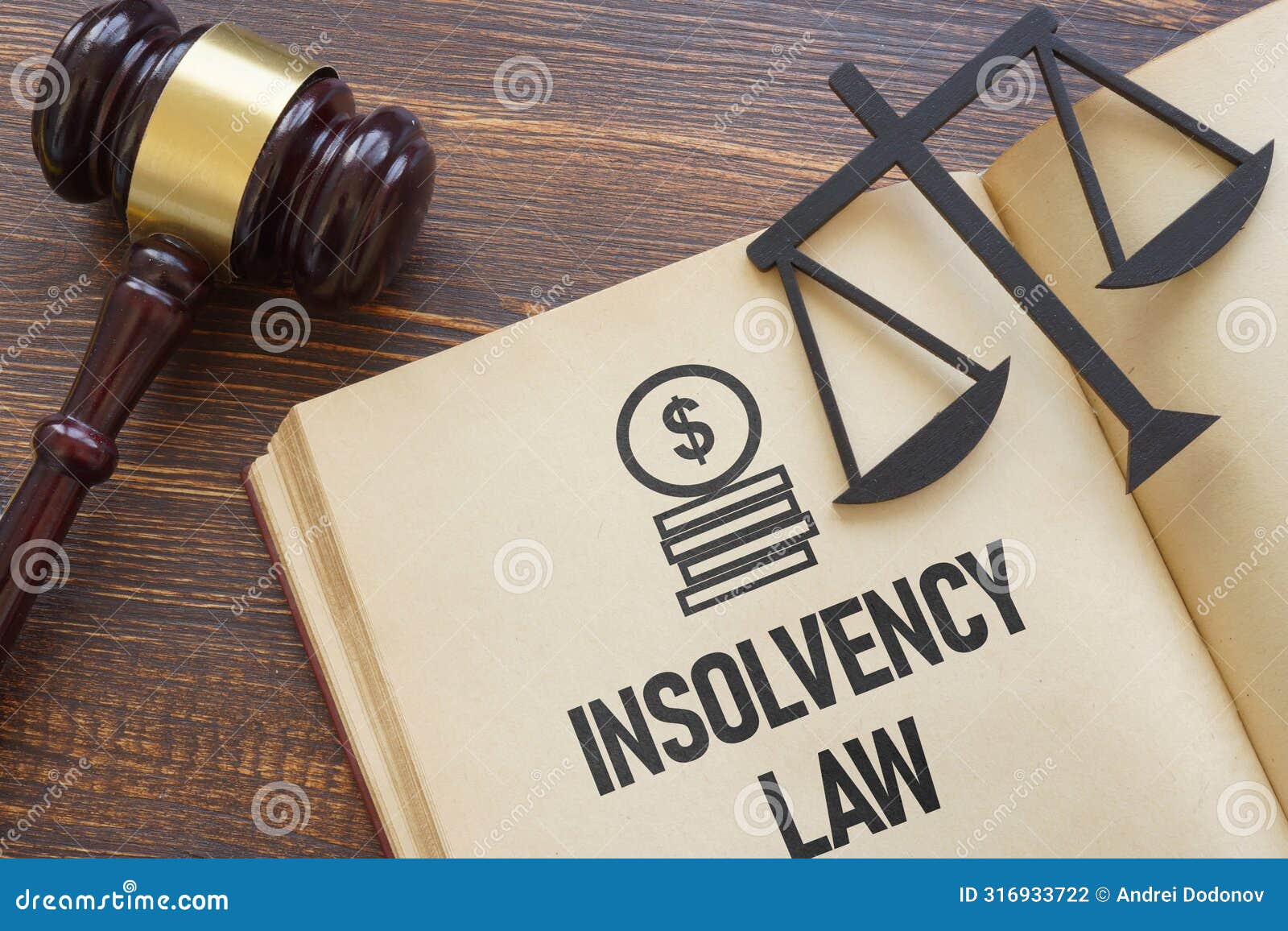 Insolvency Law is Shown Using the Text Stock Photo - Image of loss ...