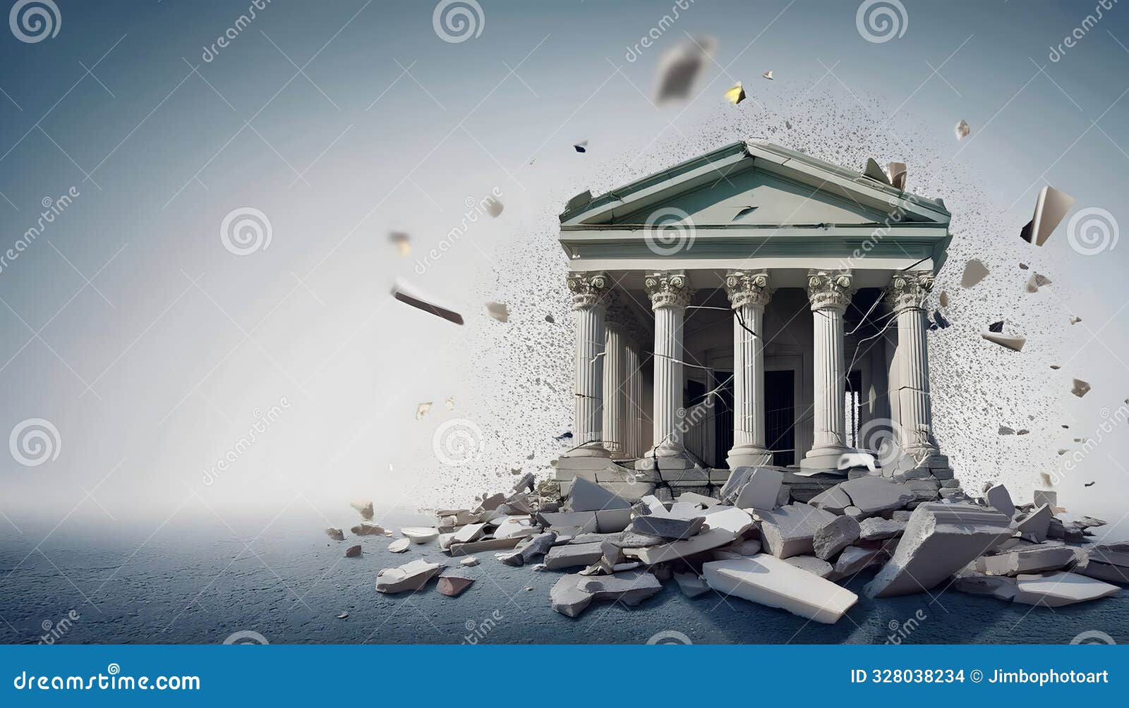 Insolvency, Shattered Bank Building Stock Illustration - Illustration ...