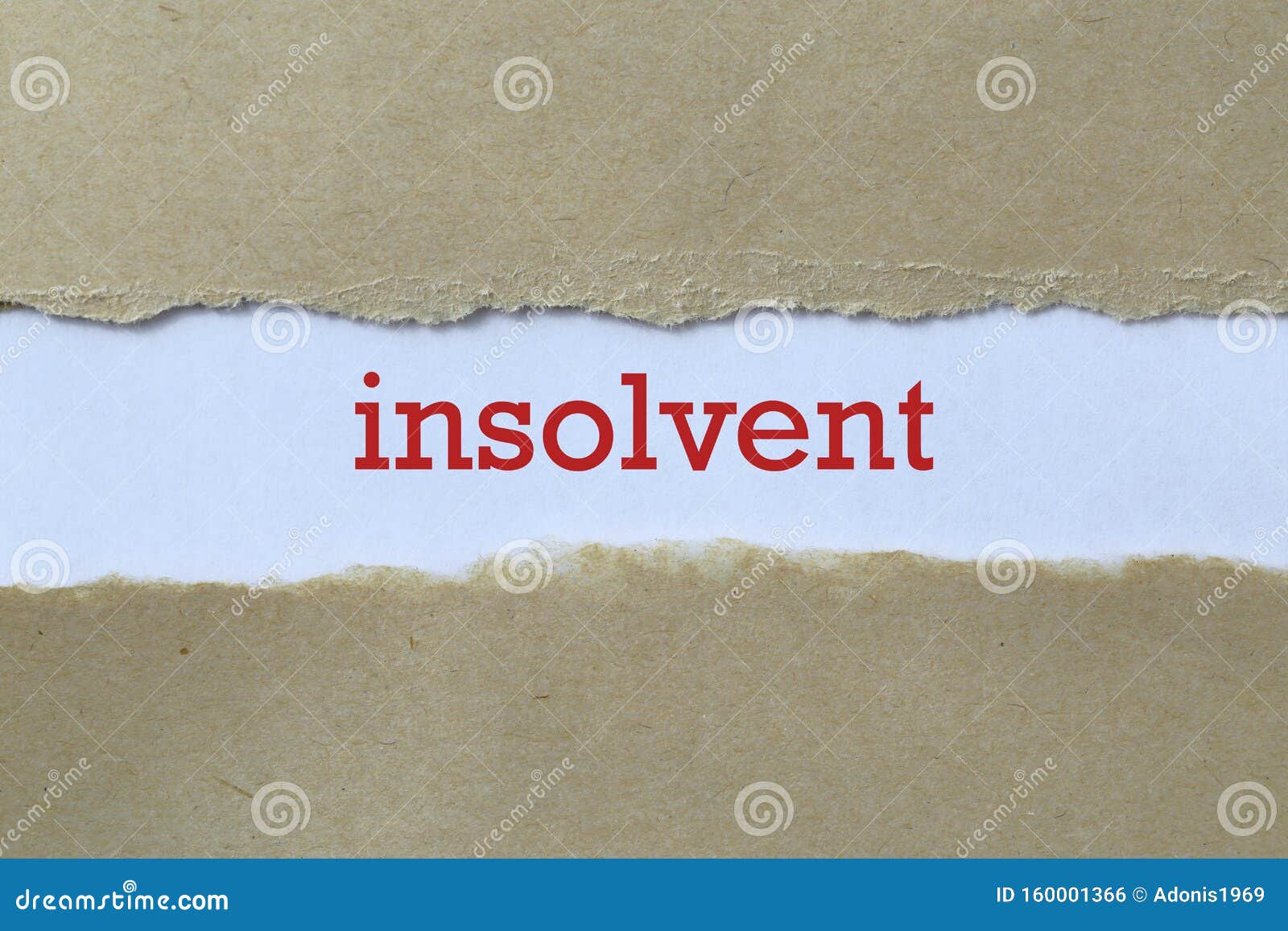 Insolvent word on white stock photo. Image of depression - 160001366
