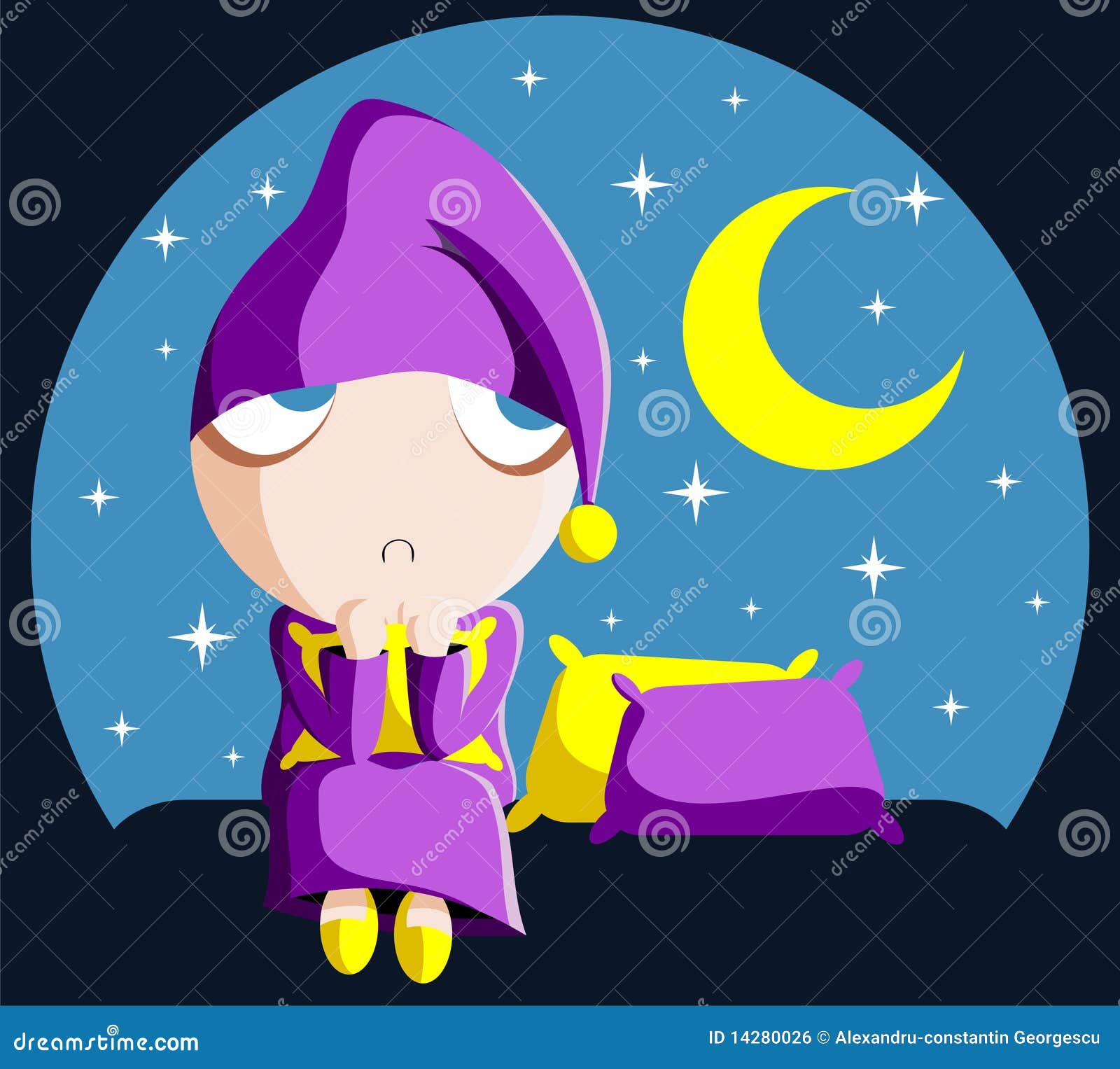 Insomnia stock vector. Illustration of awake, stars, sleepless - 14280026