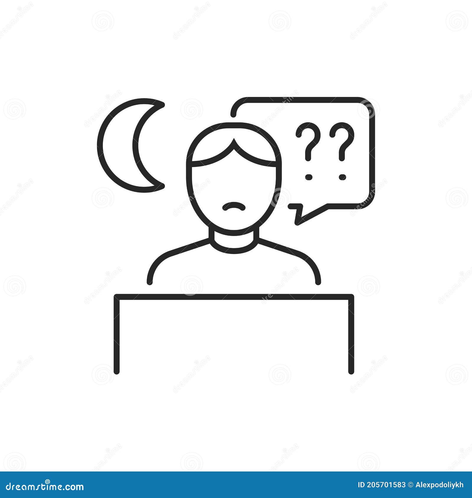 Insomnia Line Color Icon. Sign for Web Page, Mobile App Stock Vector ...