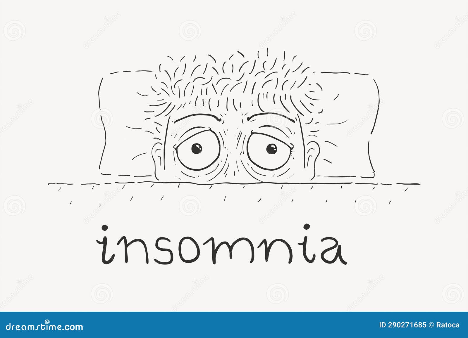 Insomnia Man Expression Draw Stock Vector - Illustration of problem ...