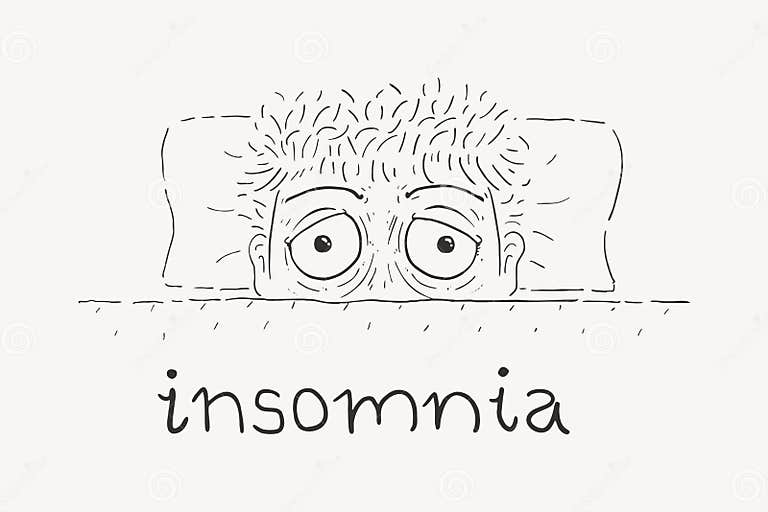 Insomnia Man Expression Draw Stock Vector - Illustration of problem ...