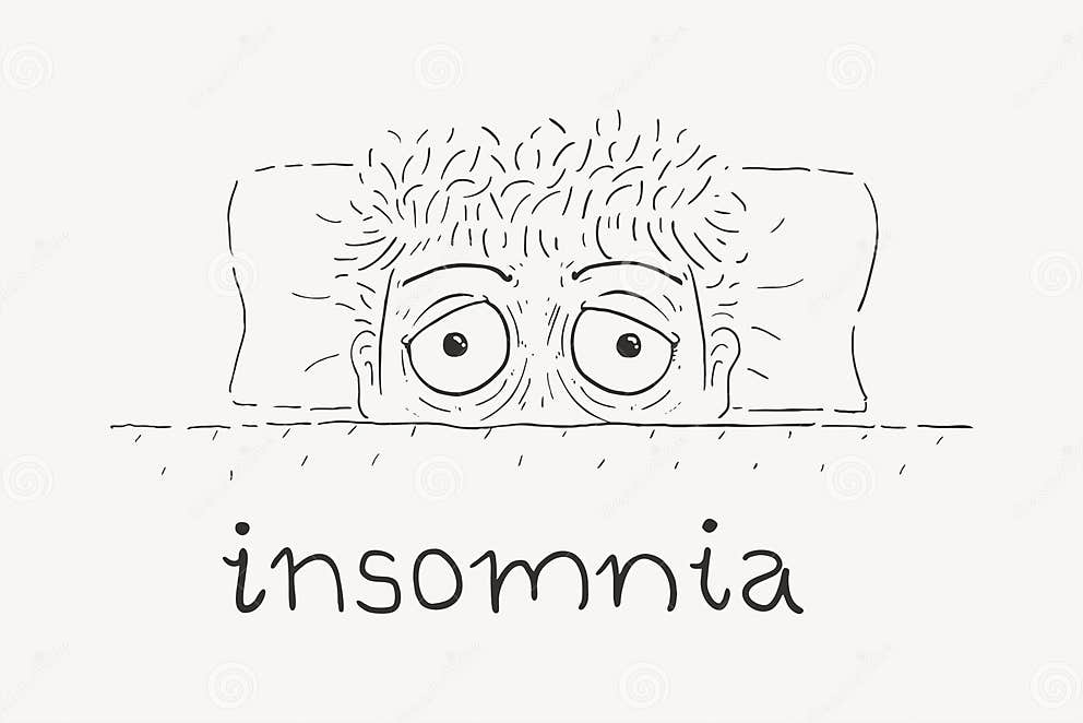 Insomnia Man Expression Draw Stock Vector - Illustration of problem ...