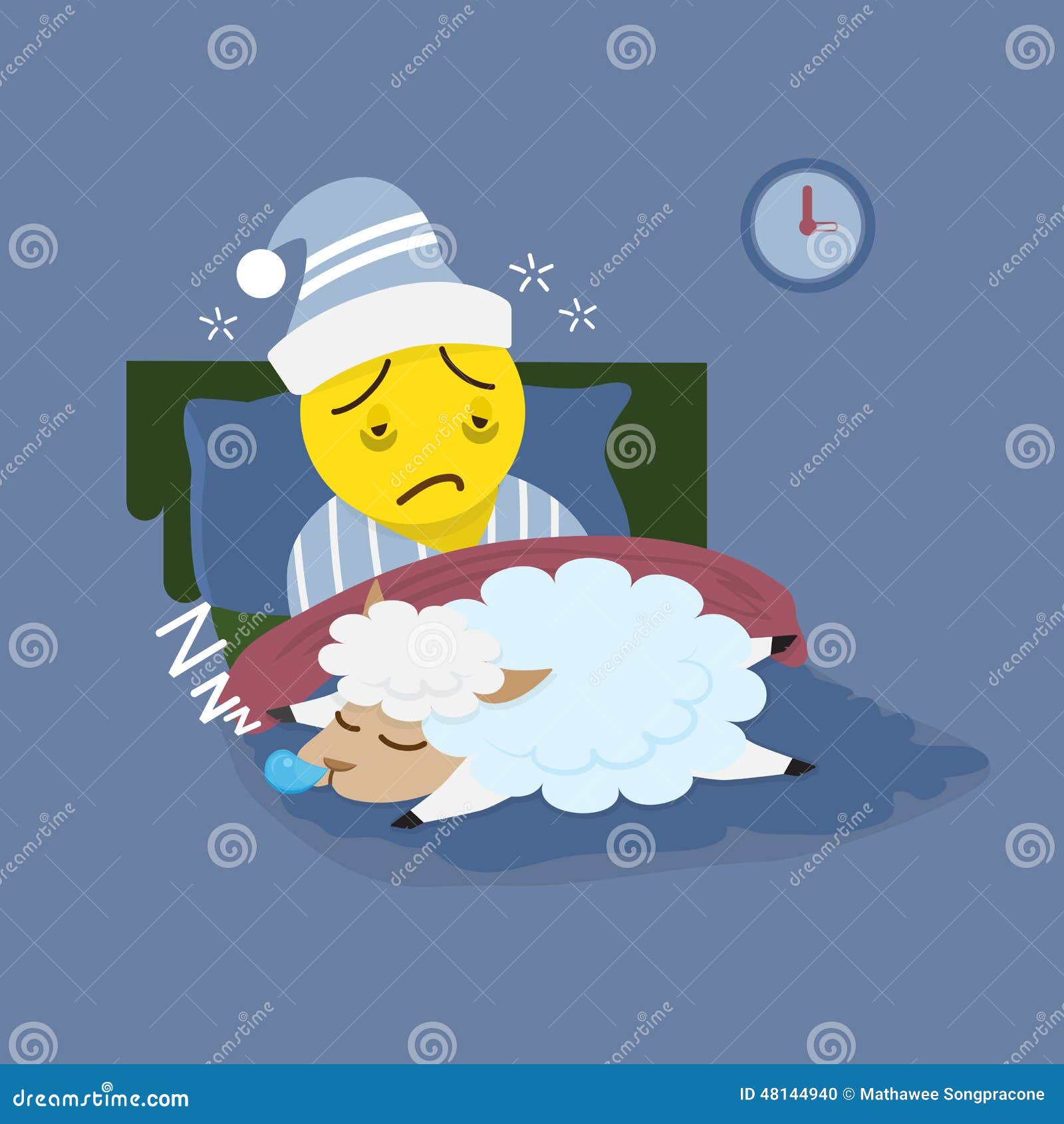 Restless Sleeping Position Icon Vector Illustration | CartoonDealer.com ...