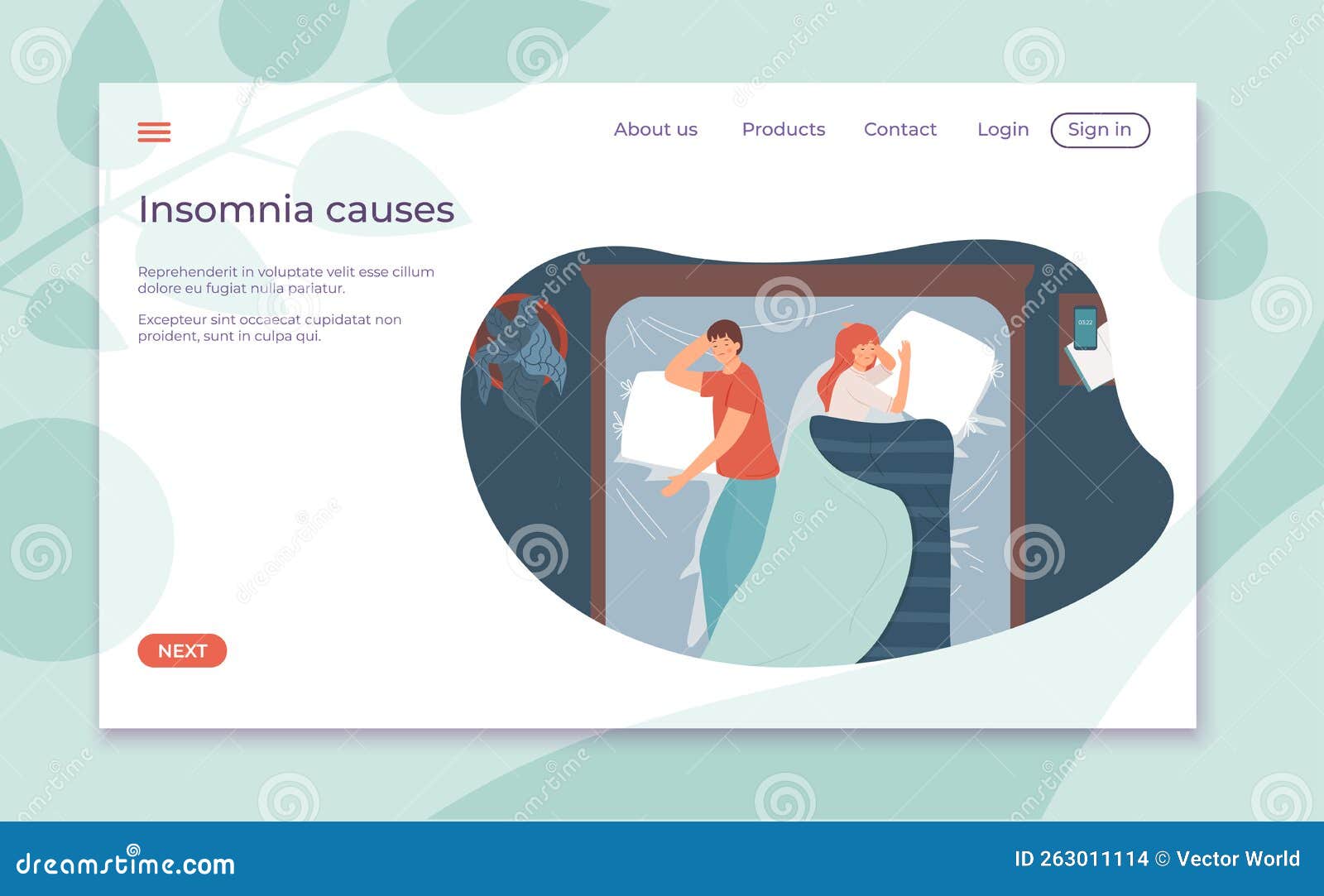 Insomnia Mental Sleep Problem, Sleeplessness Web Application Website ...