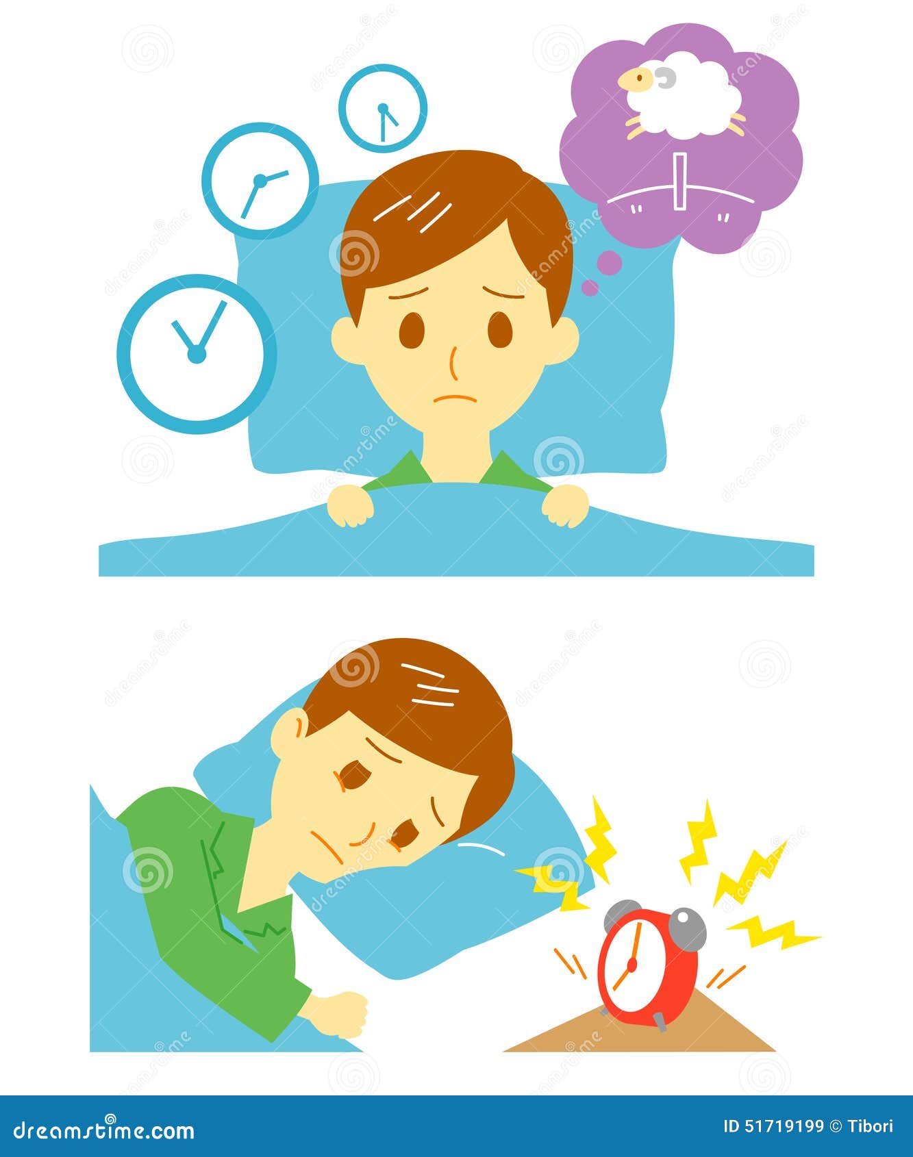 Insomnia Sleeplessness Stock Illustrations – 3,031 Insomnia ...