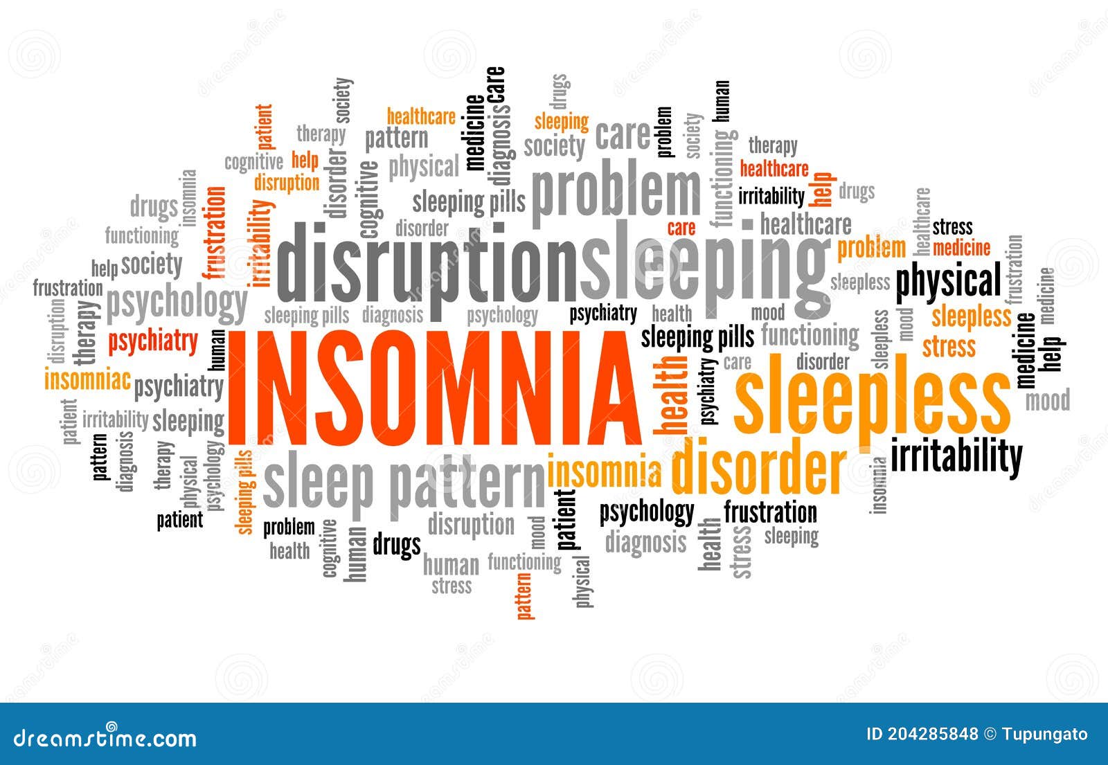 Insomnia word cloud stock illustration. Illustration of concepts ...