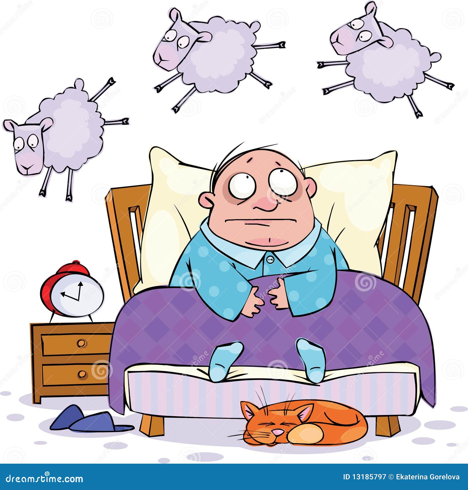 Insomnie illustration de vecteur. Illustration du personne - 13185797