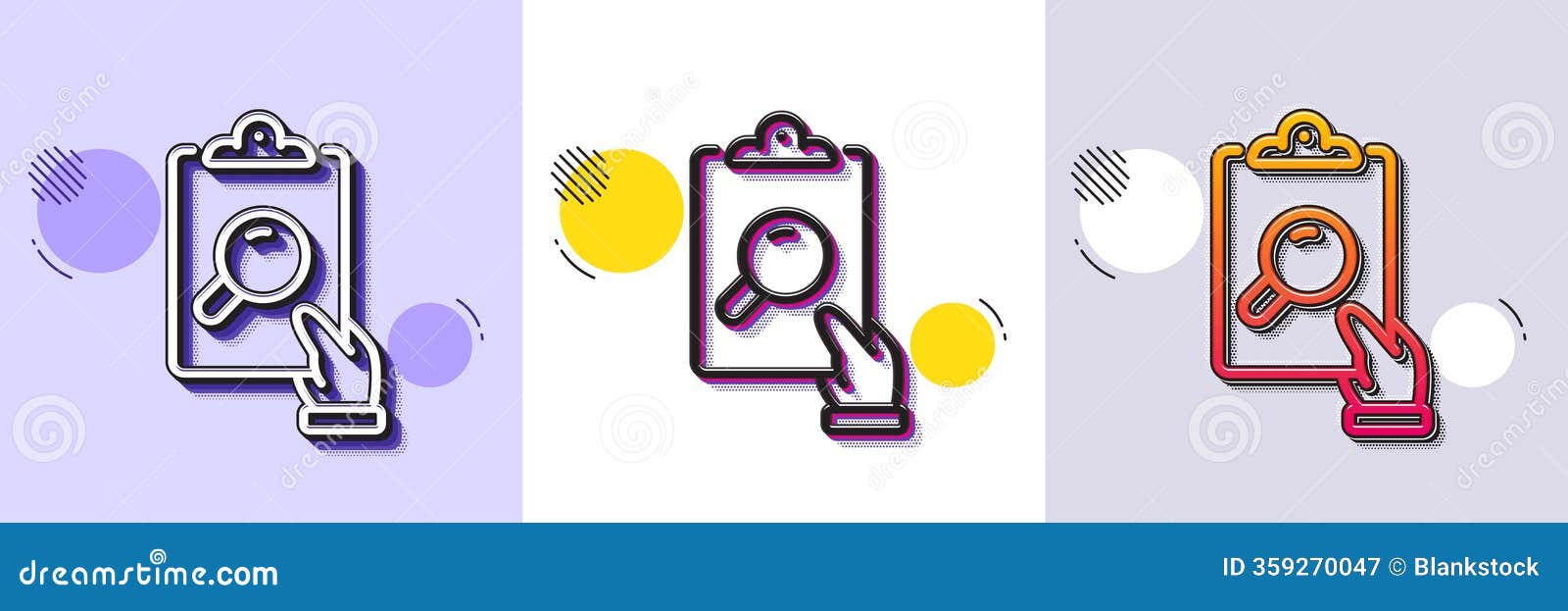 Inspect Line Icon. Building Quality Sign. Halftone Dotted Pattern ...