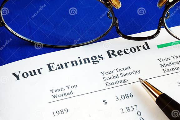 Inspect the Social Security Earning Report Stock Image - Image of ...