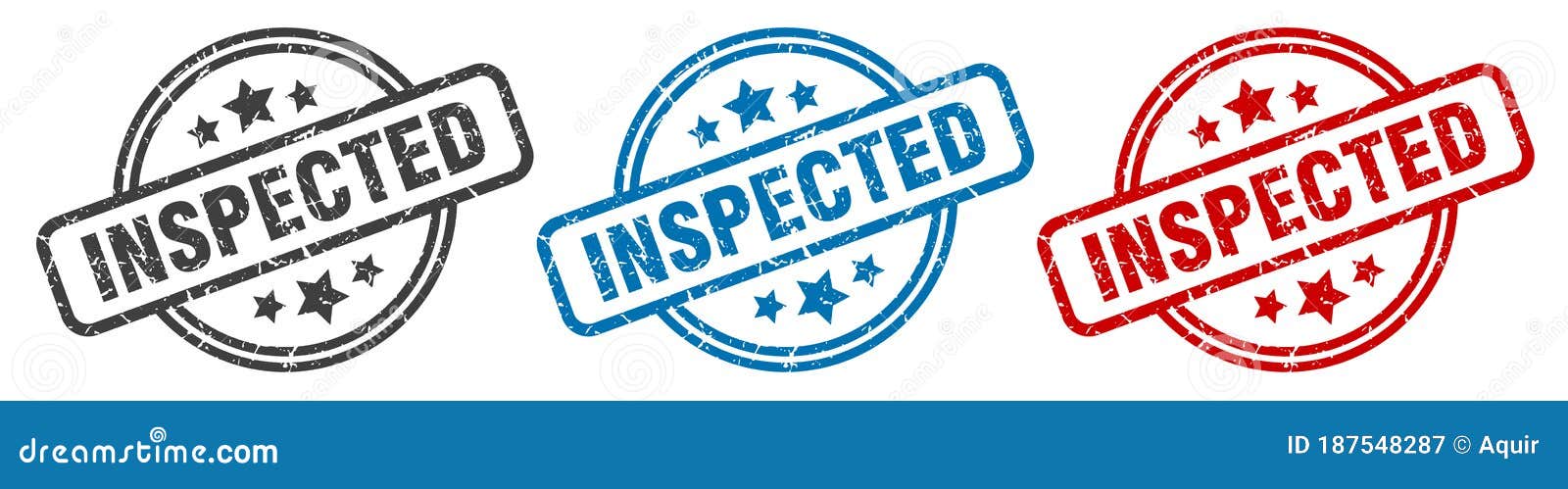 Inspected Stamp. Inspected Round Isolated Sign Stock Vector ...