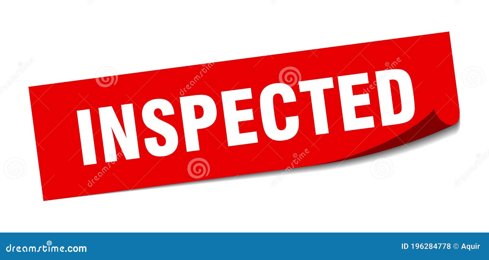 Inspected Sticker. Square Isolated Label Sign. Peeler Stock Vector ...