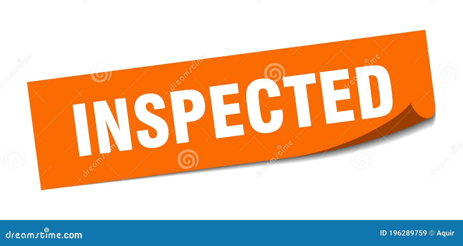 Inspected Sticker. Square Isolated Label Sign. Peeler Stock Vector ...