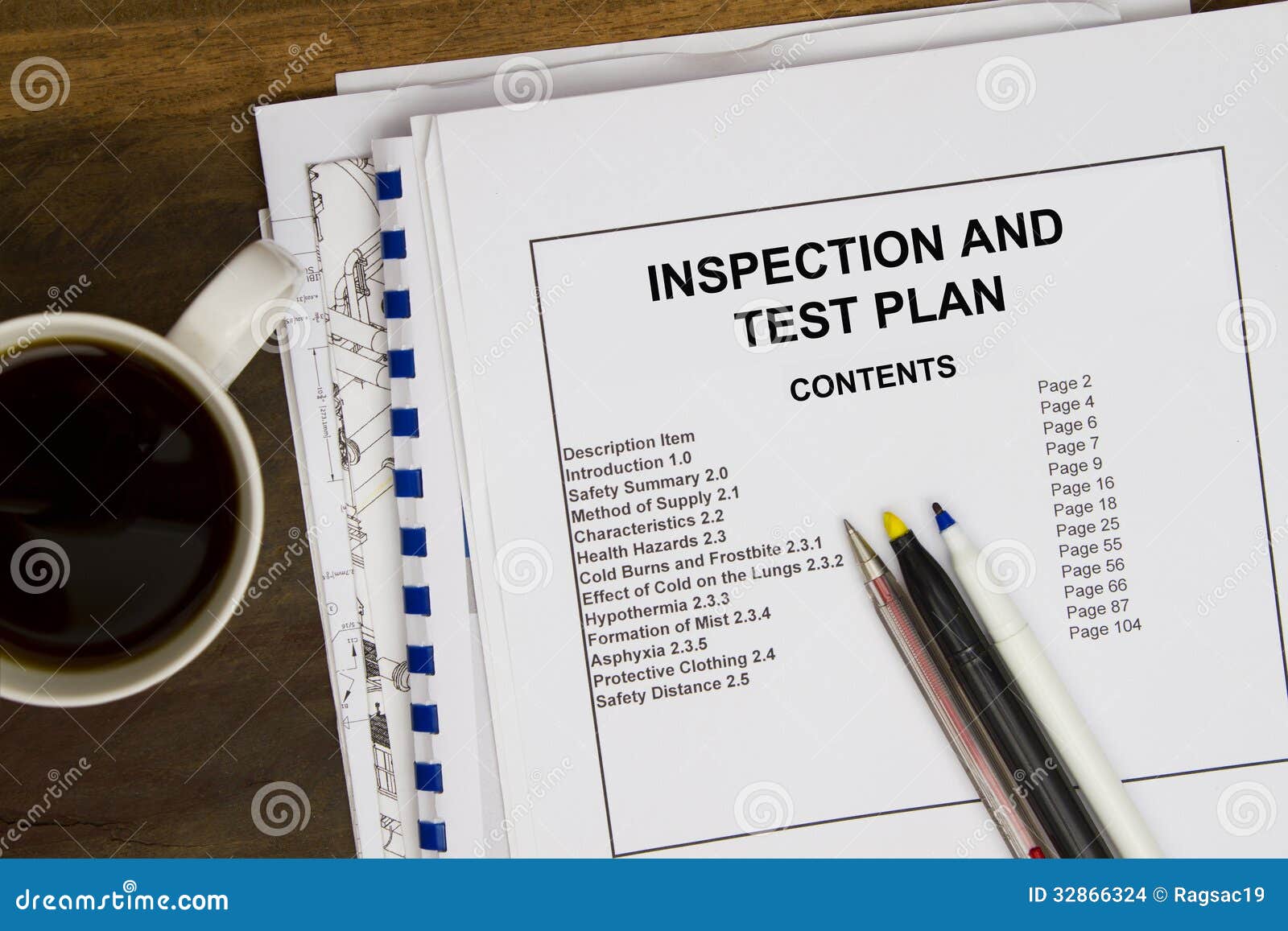 Inspectie en testplan stock foto. Image of plan, richting - 32866324