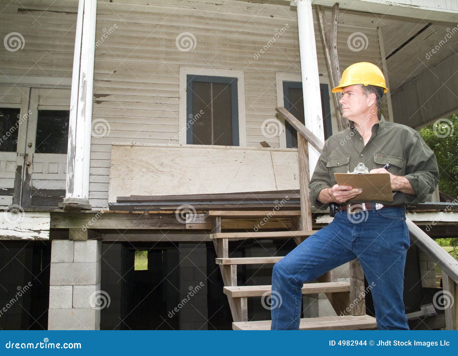 Inspecting the Damage stock photo. Image of house, handy - 4982944