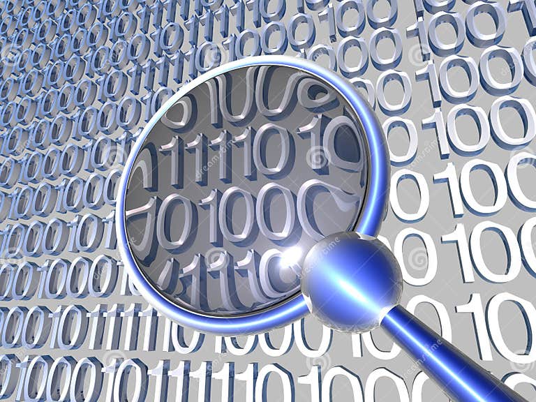 Inspecting Data - Blue 1 stock illustration. Illustration of analyse ...