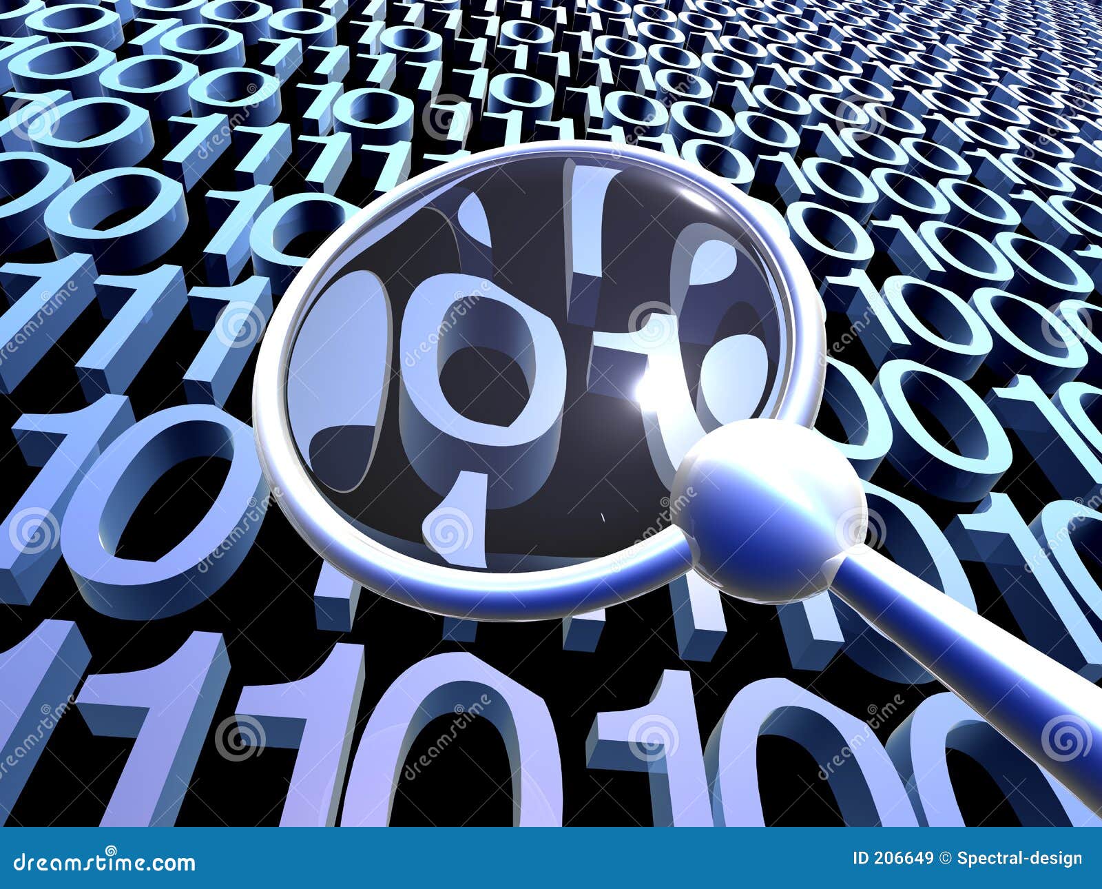 Inspecting Data - Blue 2 stock illustration. Illustration of enlarge ...