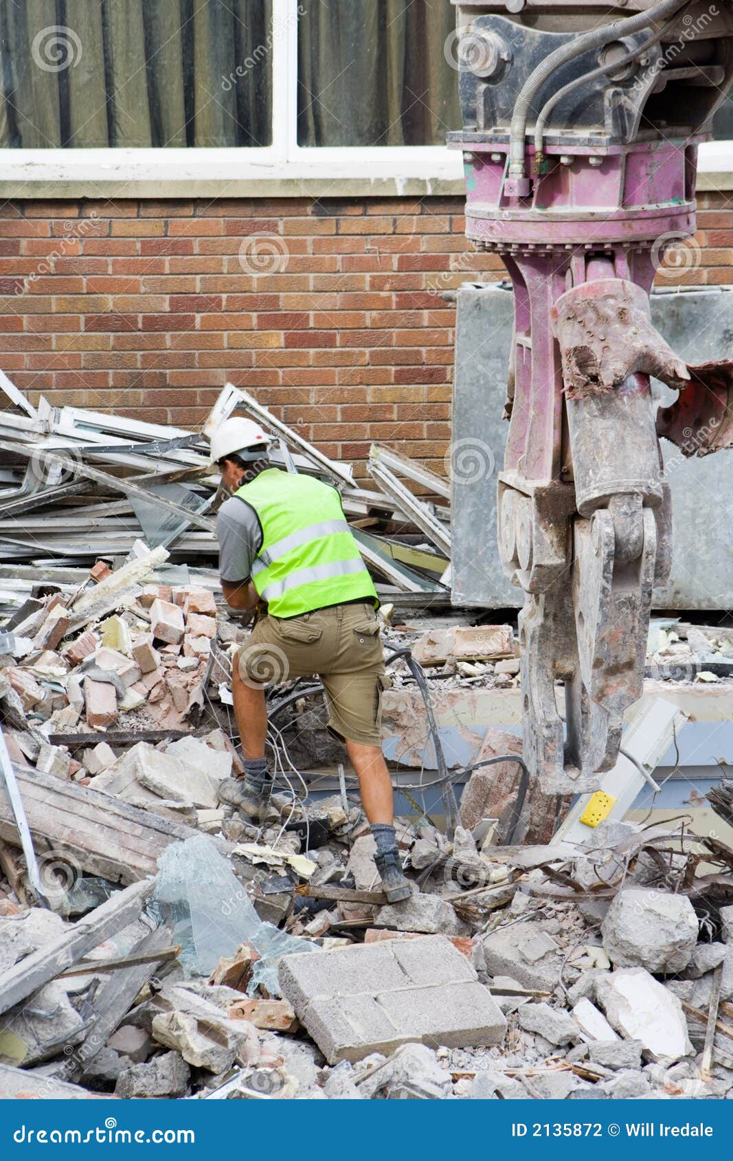 Inspecting Demolition Work stock photo. Image of hydraulic - 2135872