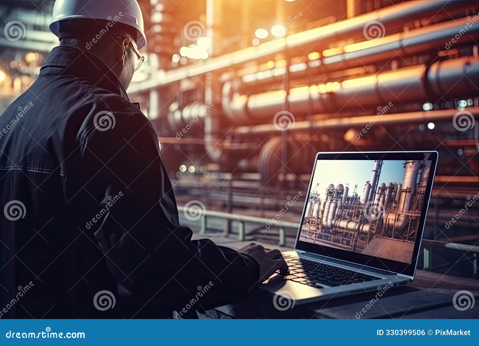 Inspecting Pipeline Stock Photography | CartoonDealer.com #330399506