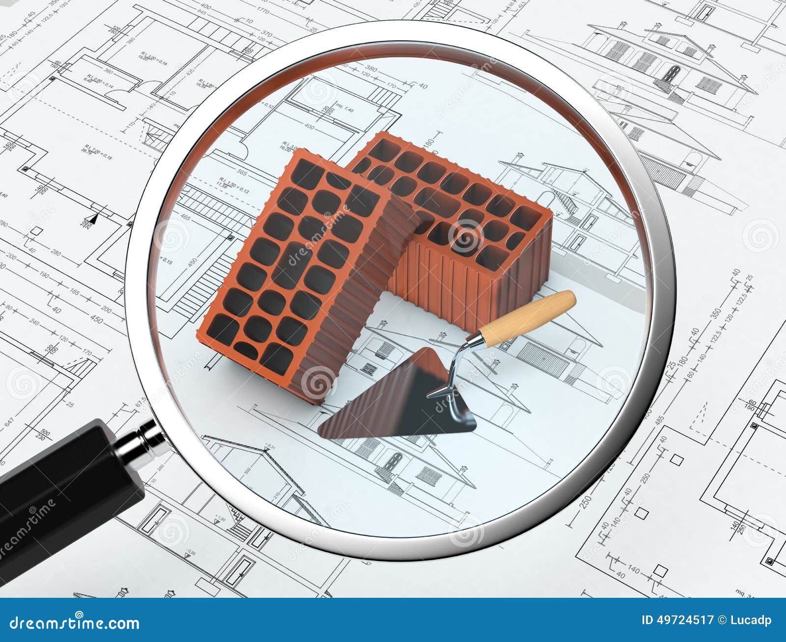 Inspecting a project stock illustration. Illustration of background ...