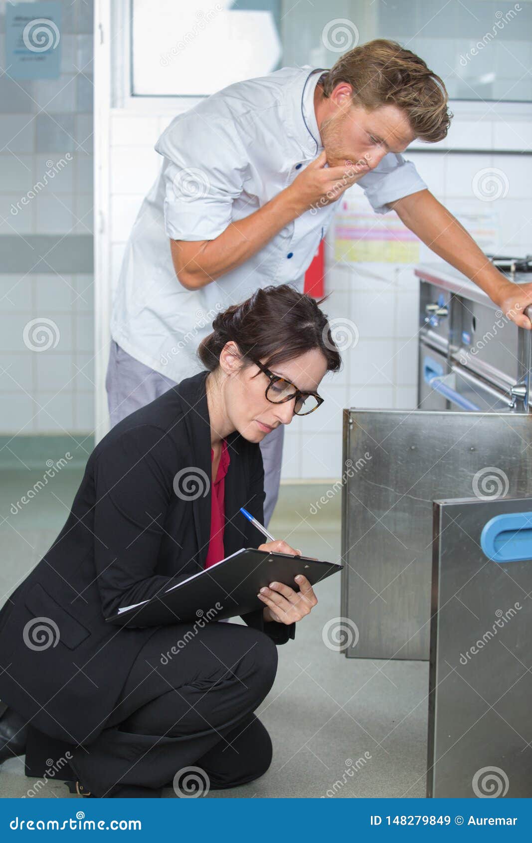 Inspecting for Public Safety Stock Image - Image of work, information ...