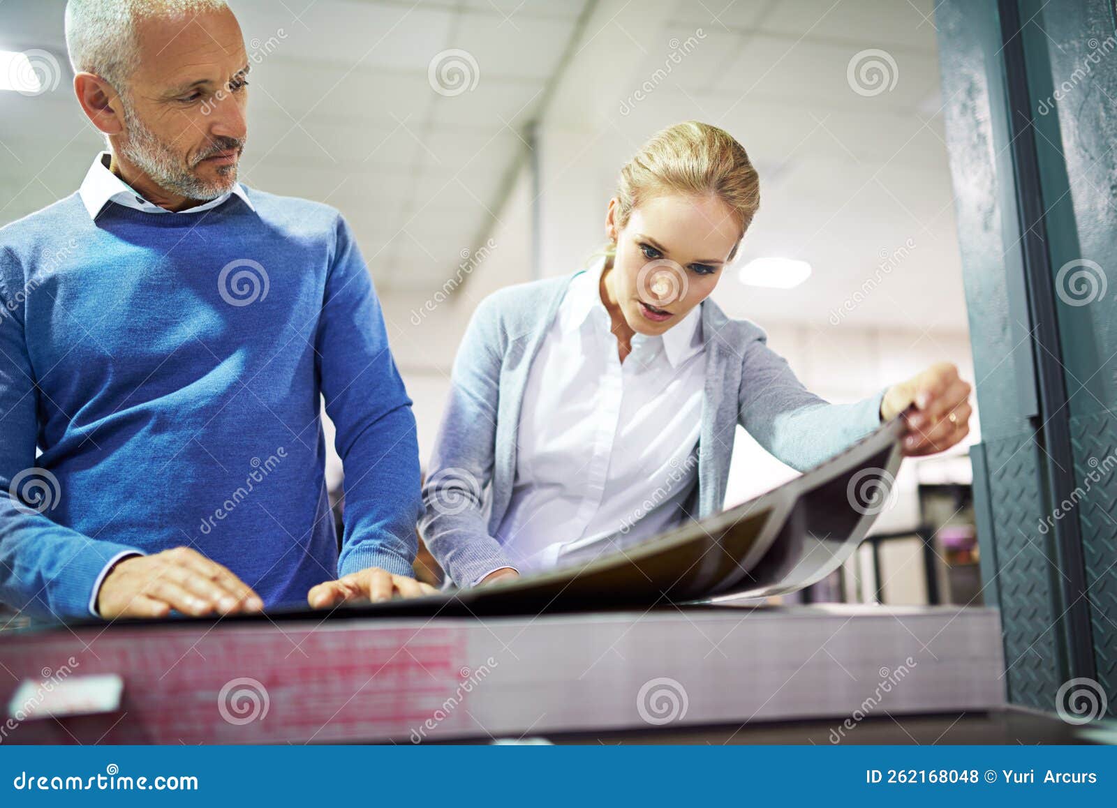 Inspecting Their Work on the Factory Floor Stock Photo - Image of young ...