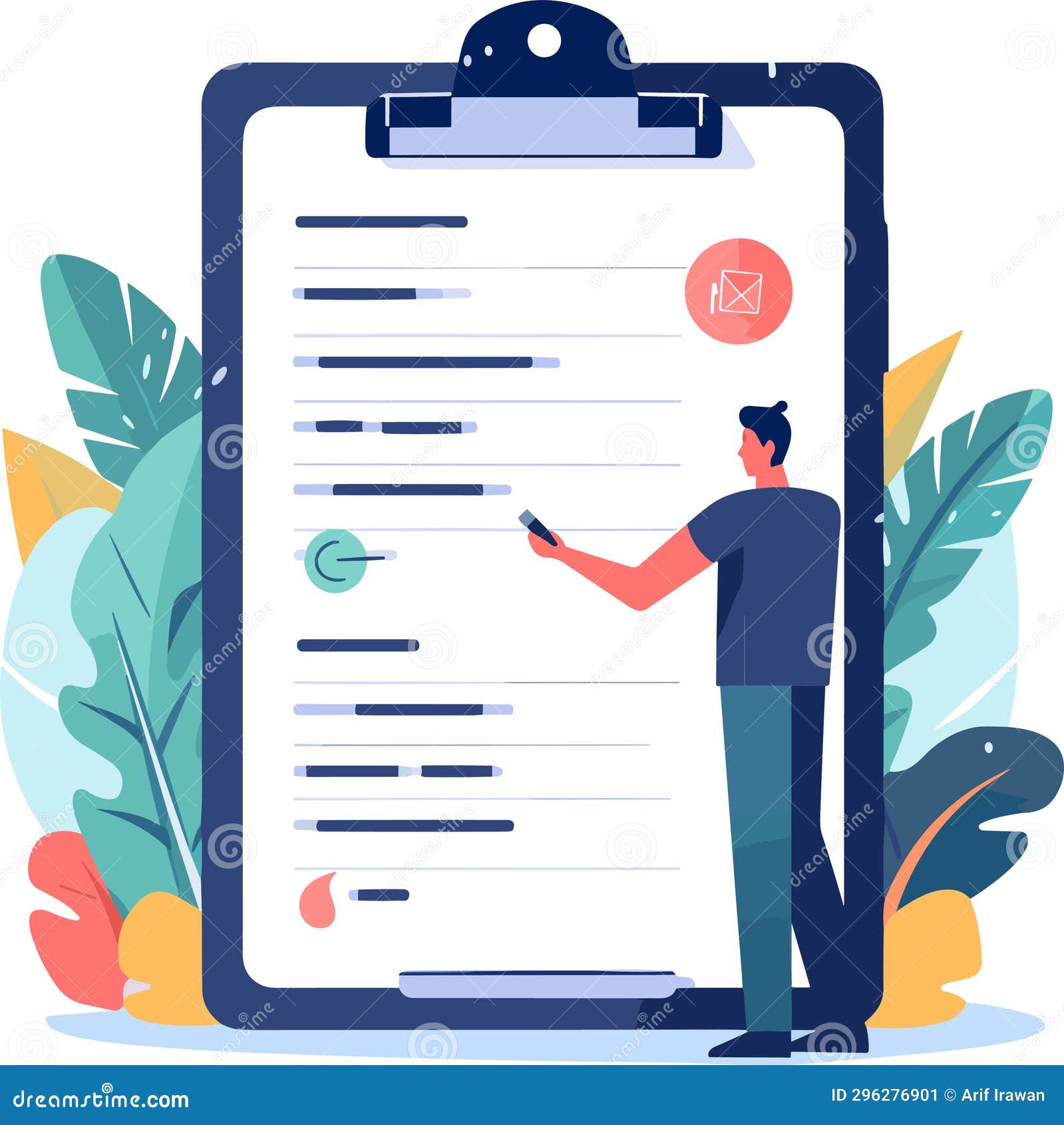 INSPECTION CHECK LIST CLIP BOARD FLAT ILLUSTRATION Stock Illustration ...