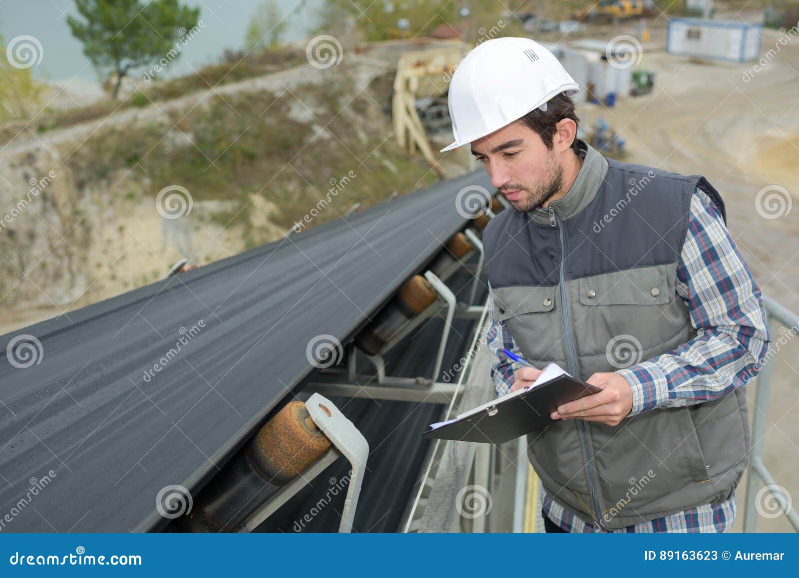 Inspection conveyor belt stock image. Image of company - 89163623