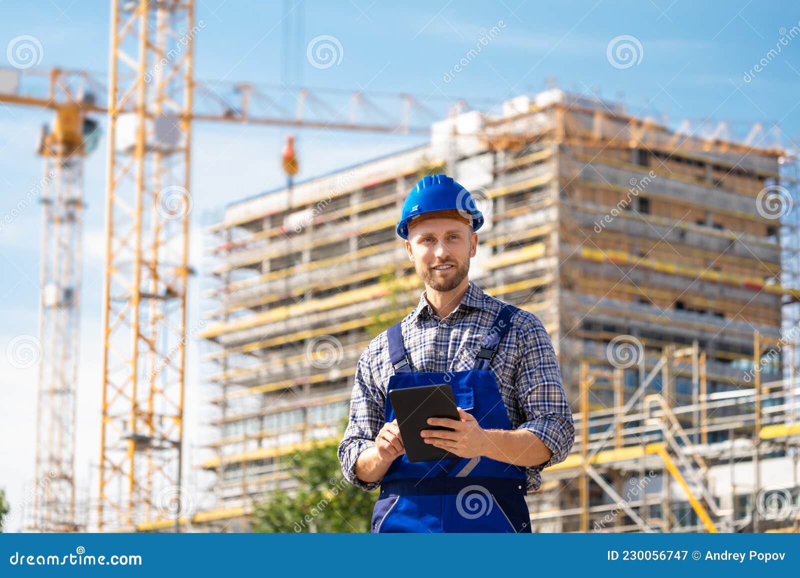 Inspection Engineer Worker at Construction Site Stock Image - Image of ...