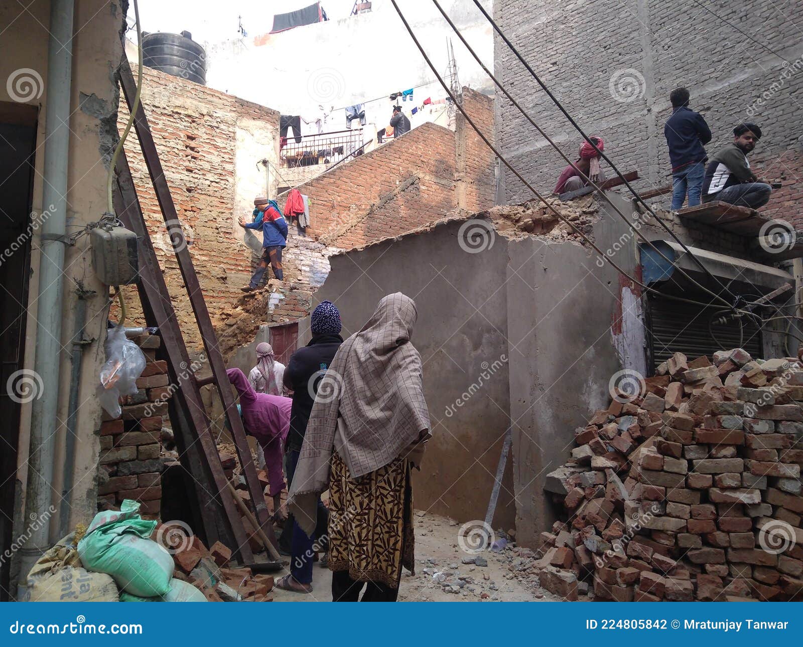 Inspection Going on at the Demolition Site Editorial Photography ...