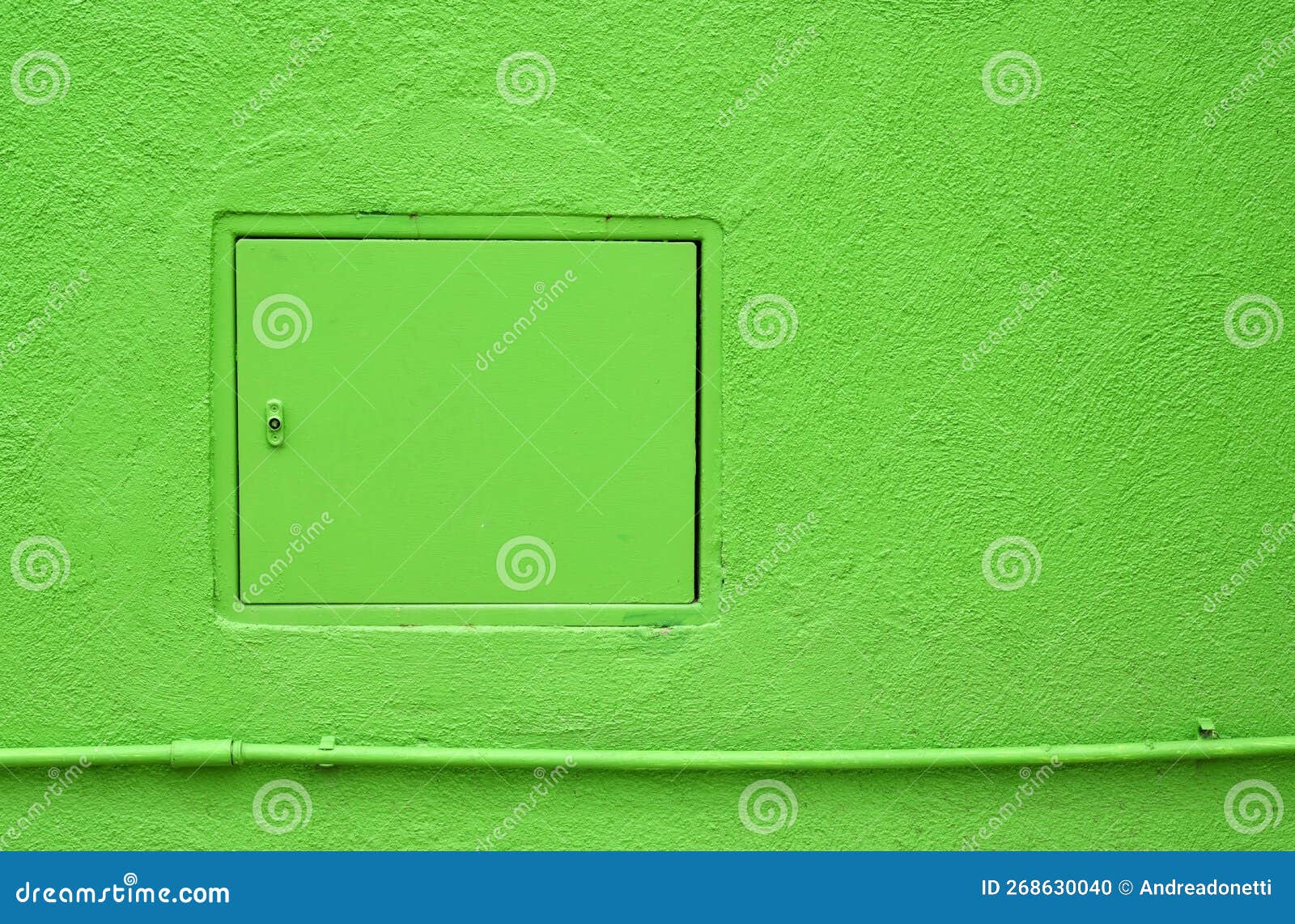 Inspection Hatch on Green Wall Stock Photo - Image of dwell, pipeline ...