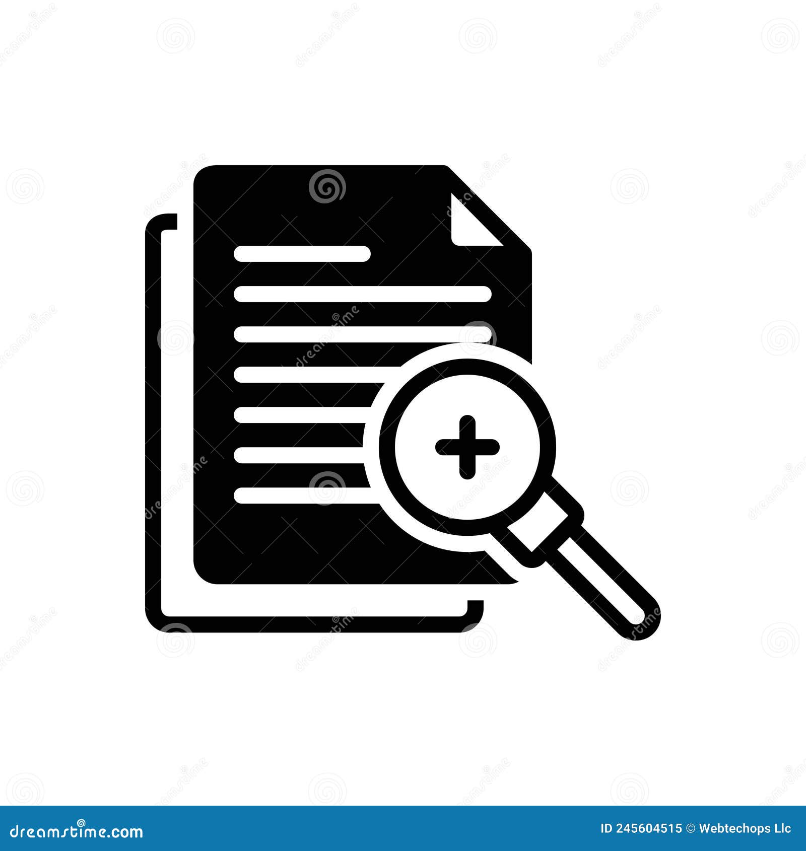 Black Solid Icon For Inspection, Oversight And Supervision Cartoon ...